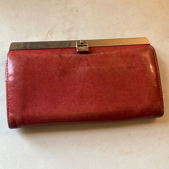 Abas | Bags | Abas Red Vintage Leather Wallet | Poshmark